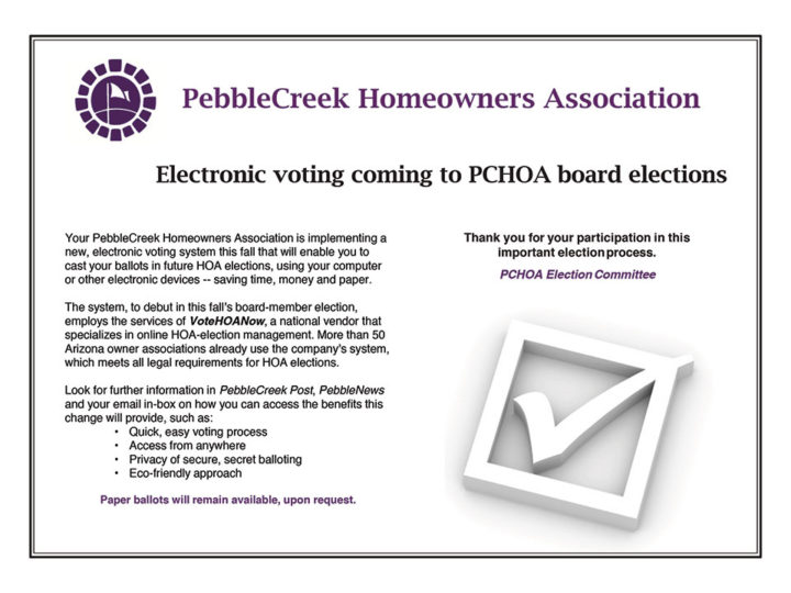 PCHOA seeking Board Candidates – PebbleCreek Post